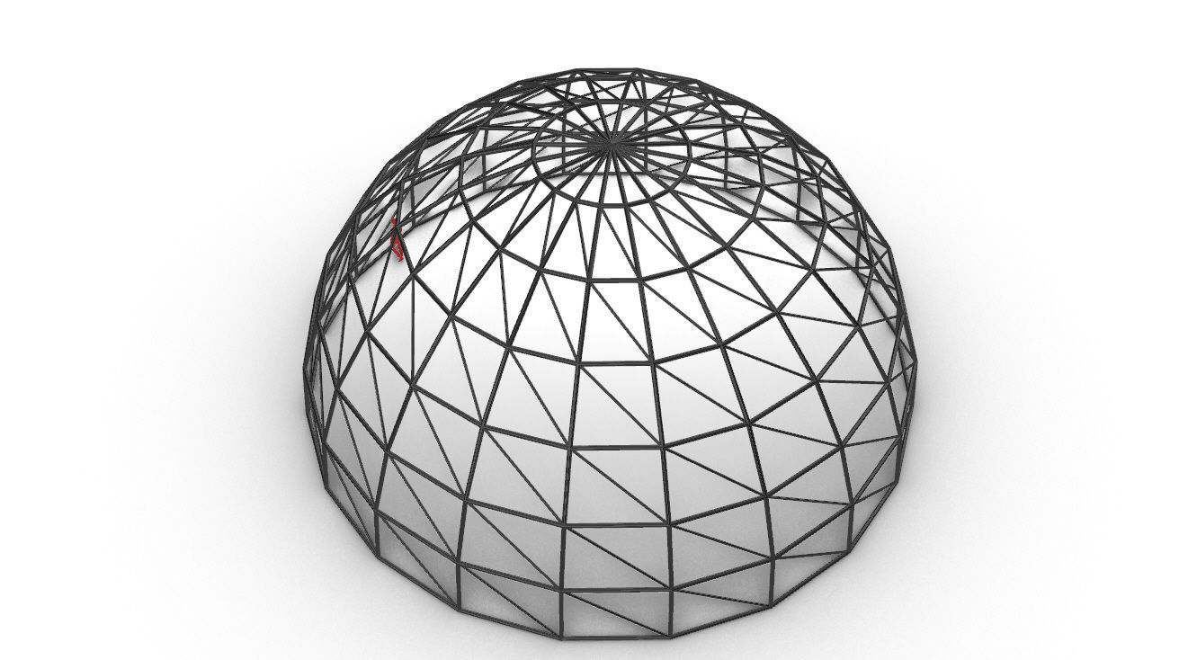 Dome wire-frame structure with Diagonal reinforcement v2 3D model ...