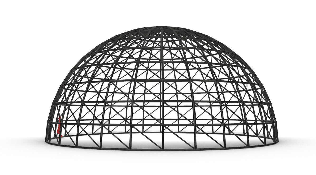 Dome wire-frame structure with Diagonal reinforcement v3 3D model ...