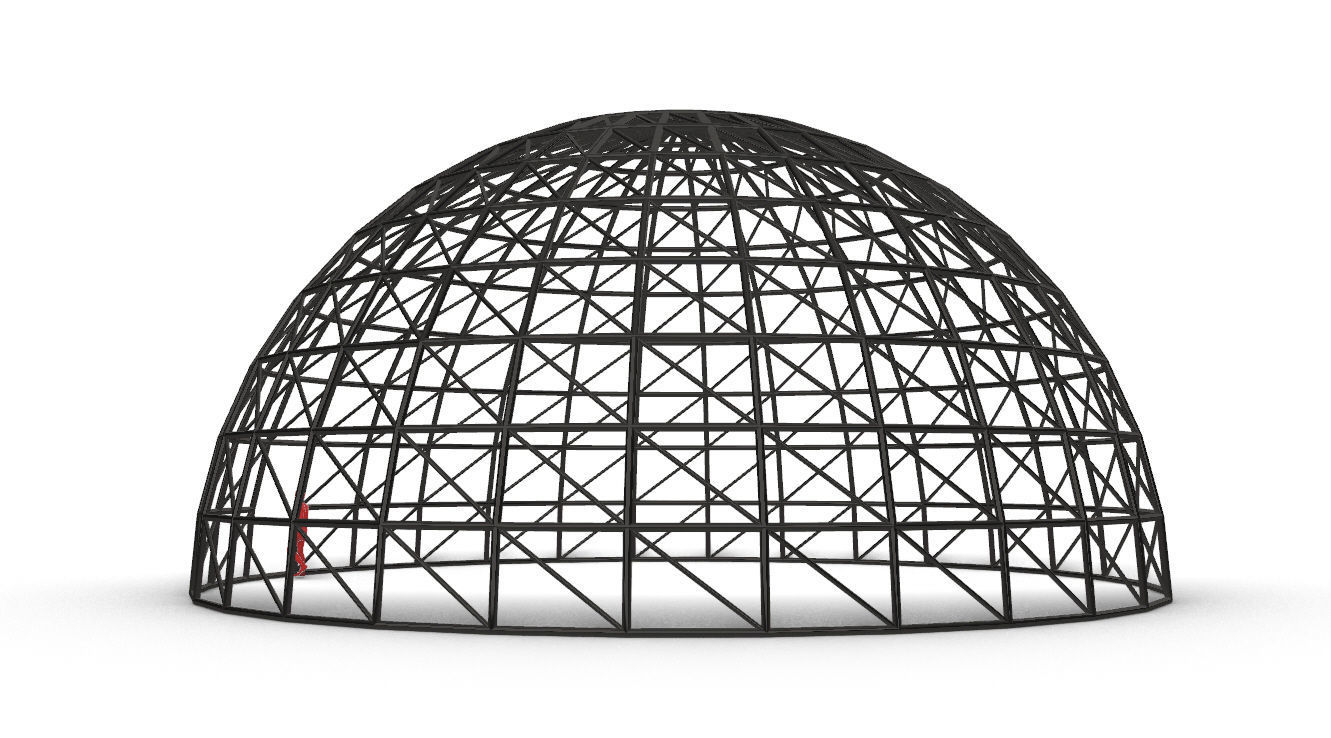 Dome wire-frame structure with Diagonal reinforcement v3 3D model ...