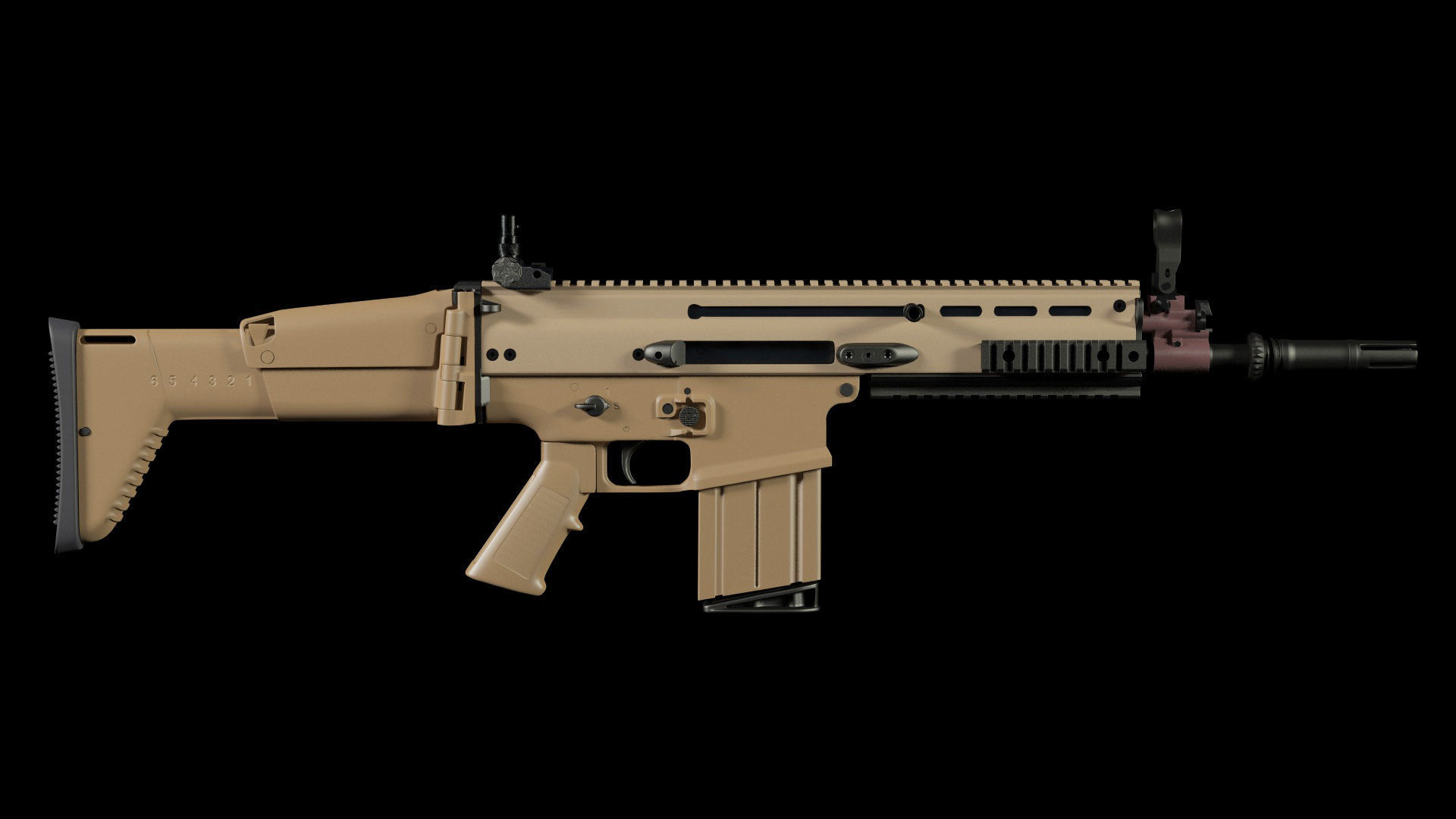 FN SCAR-H 3D Model With Equipments 3D model | CGTrader