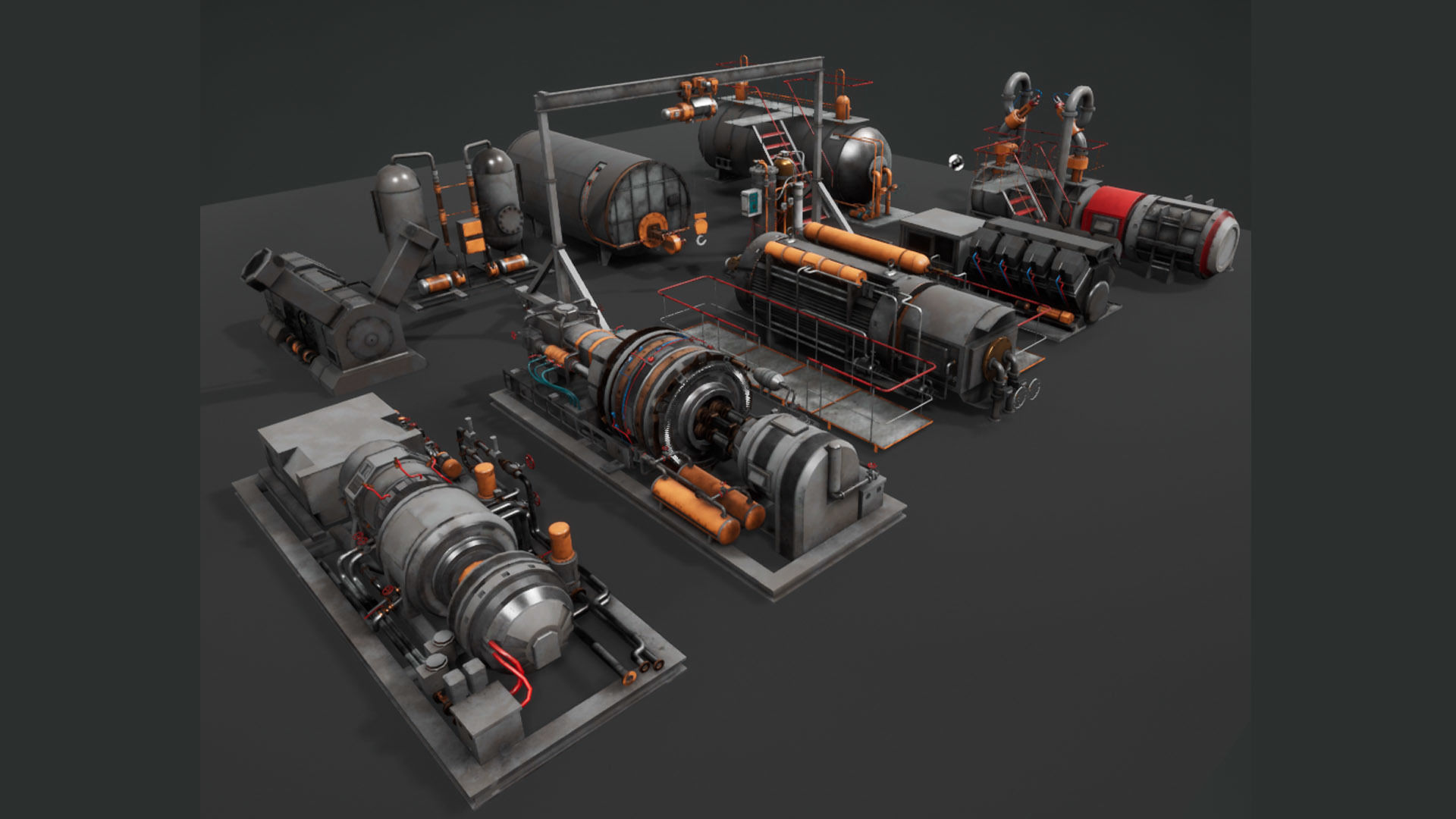 3D model Machinery devices pack for Unreal engine VR / AR / low-poly ...