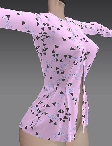 Stylized Female Button Down Shirt free 3D model | CGTrader