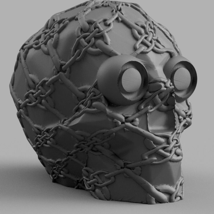Skull chain 3D model 3D printable | CGTrader