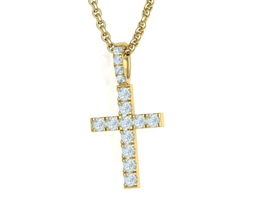 Diamond Pave Cross 32mm with French Pave Setting 3dmodel 3D model 3D ...