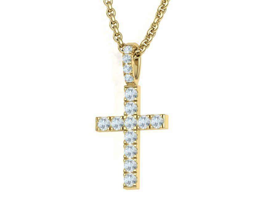 Diamond Pave Cross 32mm with French Pave Setting 3dmodel 3D model 3D ...