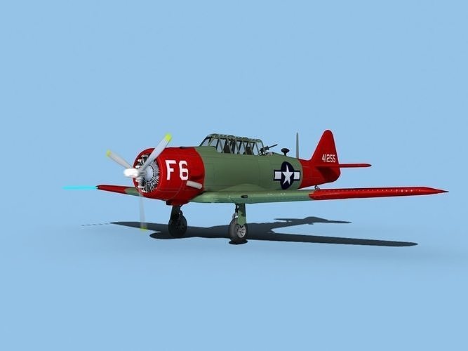 North American AT-6 Texan V04 USAAF 3D model animated rigged | CGTrader