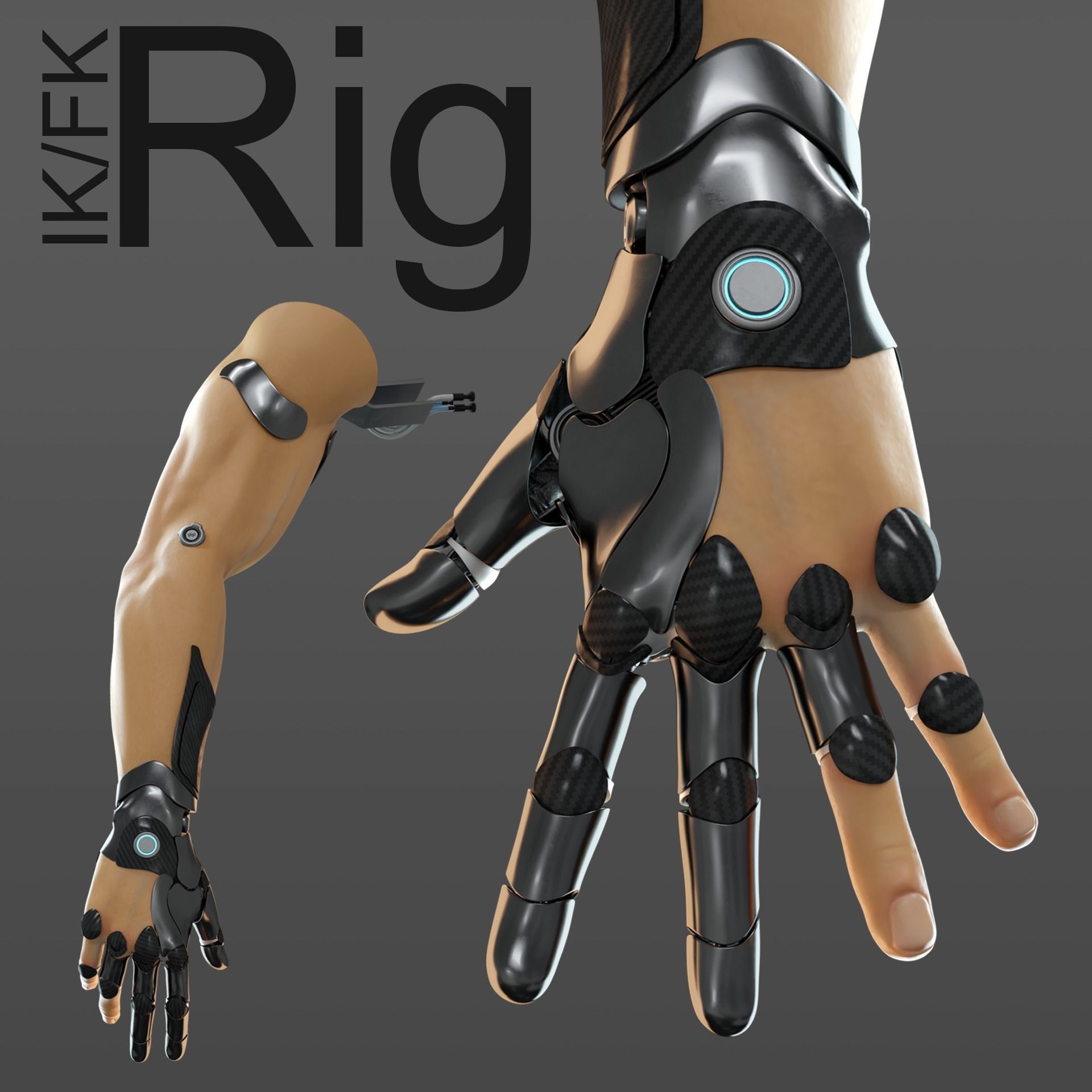 FPS hand anatomy mechanical 04 3D model animated rigged | CGTrader