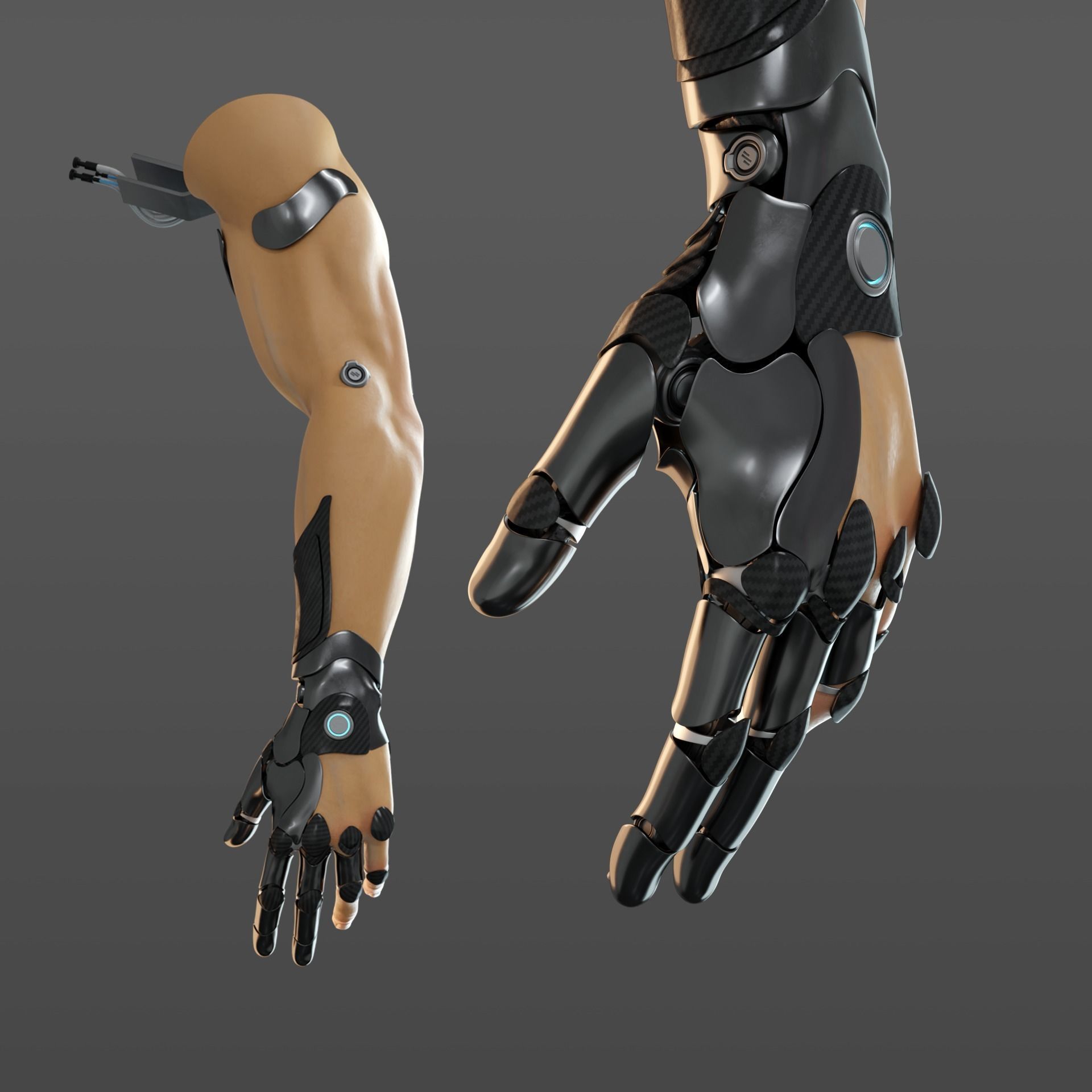 FPS hand anatomy mechanical 04 3D model animated rigged | CGTrader