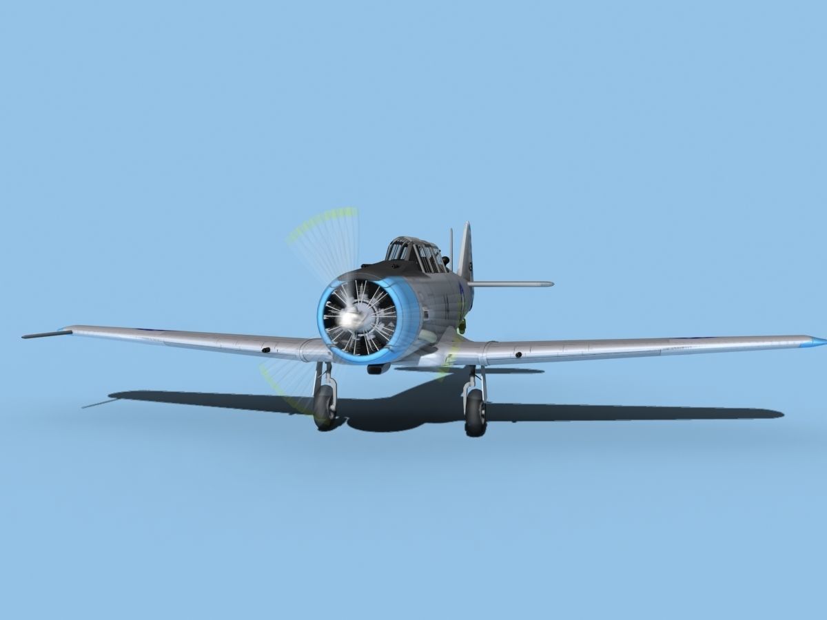 North American AT-6 Texan V08 ROCAF 3D model animated rigged | CGTrader