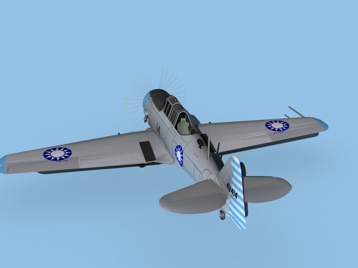 North American AT-6 Texan V08 ROCAF 3D model animated rigged | CGTrader