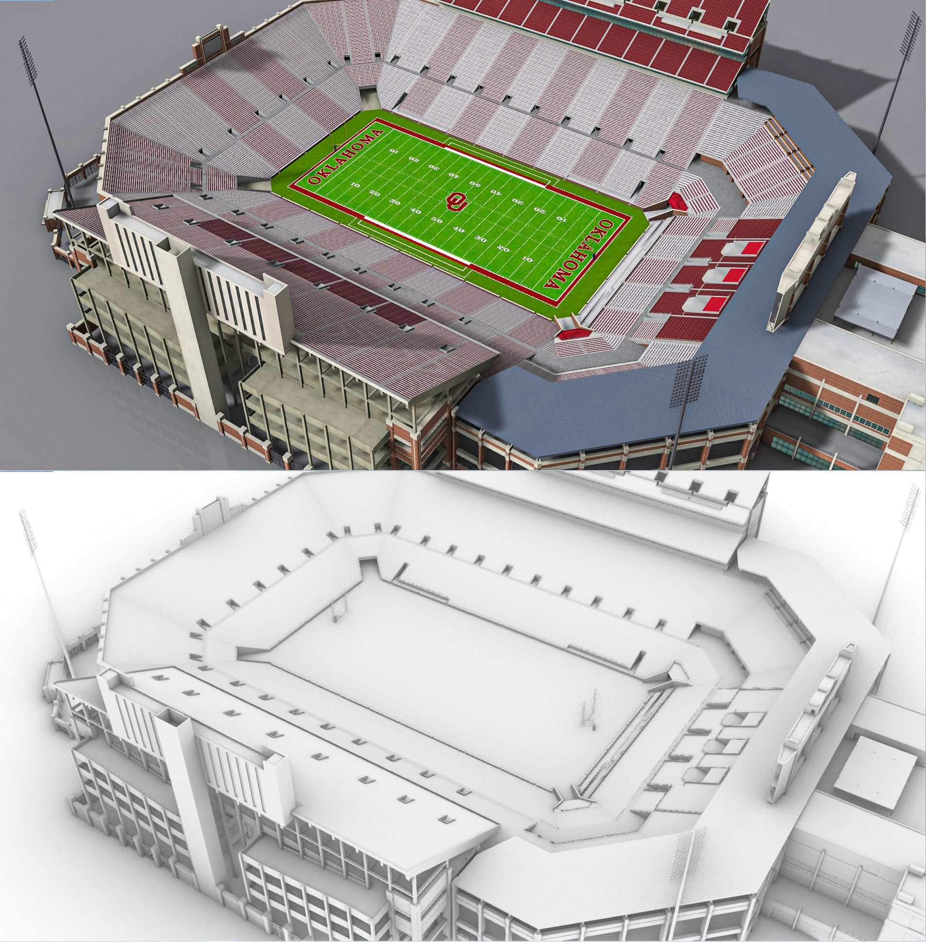 3D model Owen Field Stadium Oklahoma USA VR / AR / low-poly | CGTrader