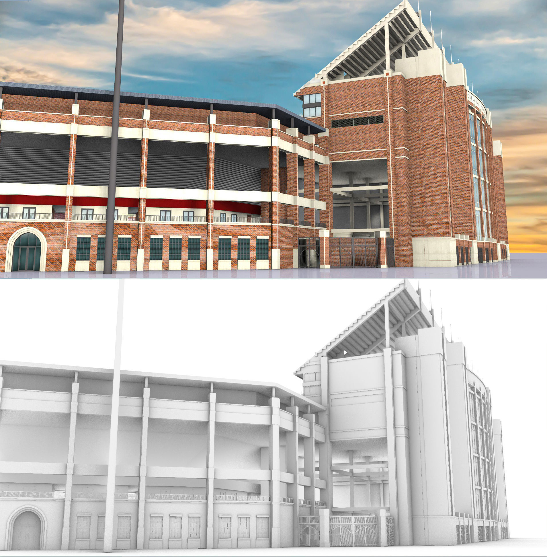 3D model Owen Field Stadium Oklahoma USA VR / AR / low-poly | CGTrader