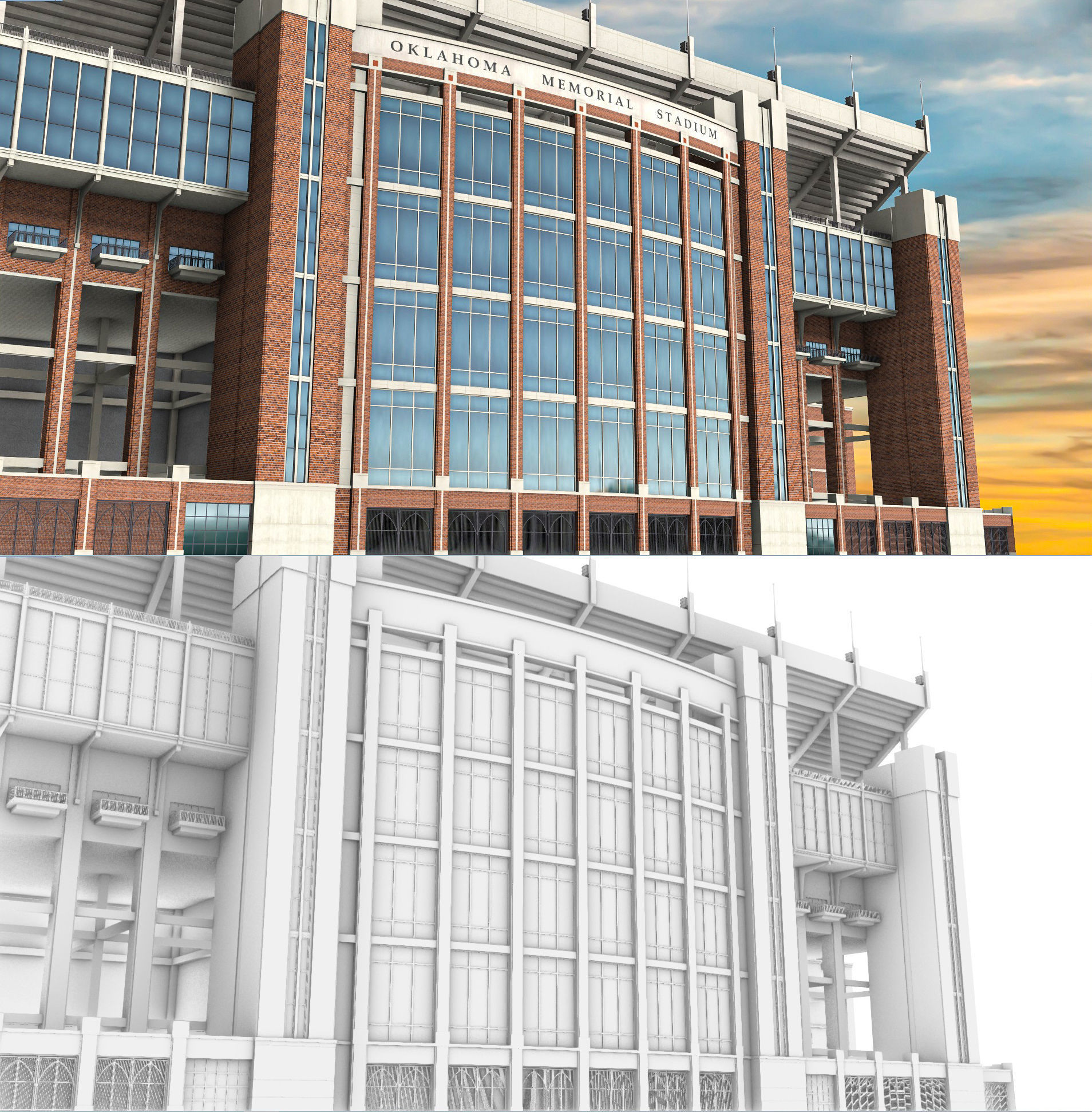 3D model Owen Field Stadium Oklahoma USA VR / AR / low-poly | CGTrader