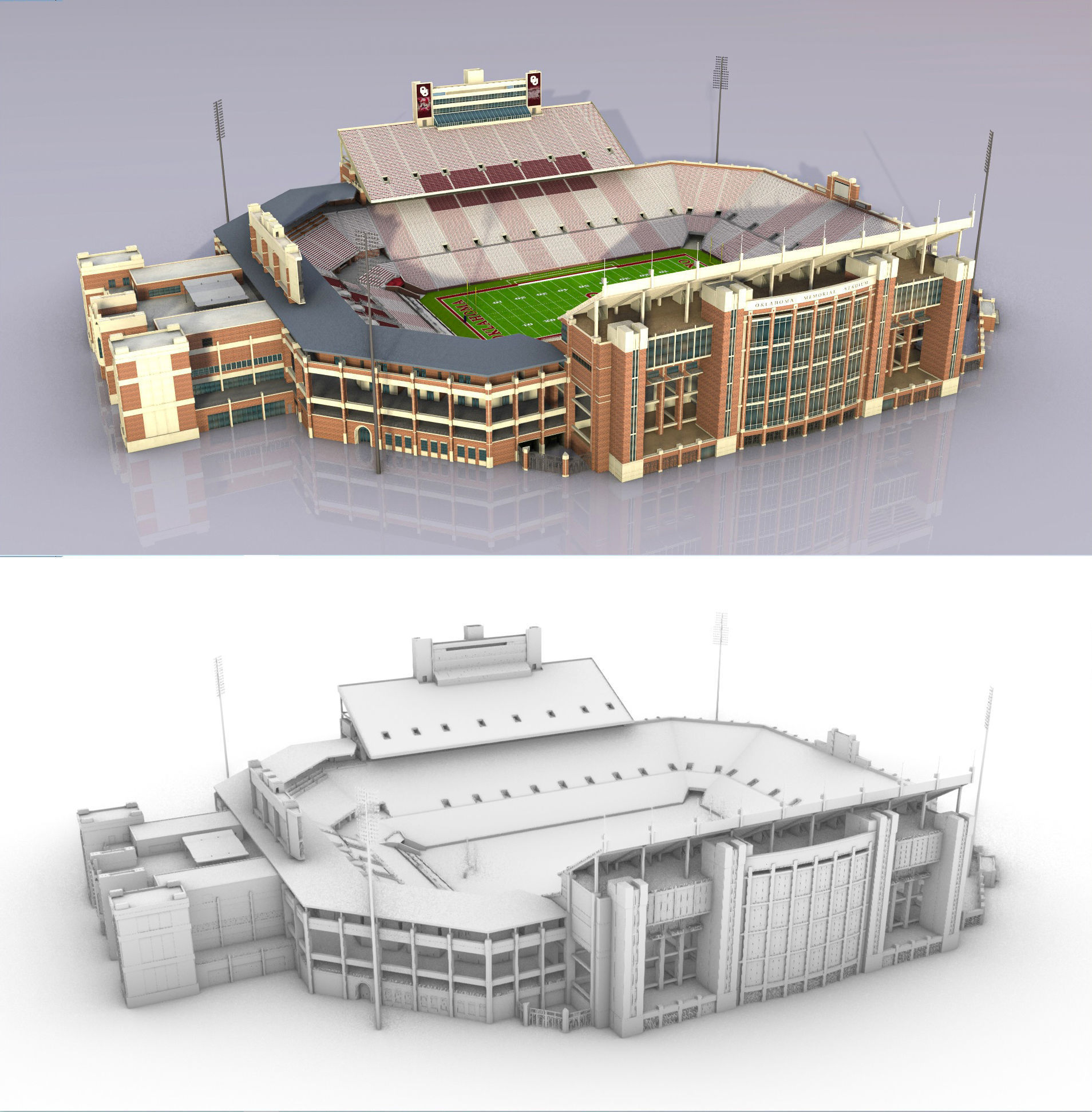 3D model Owen Field Stadium Oklahoma USA VR / AR / low-poly | CGTrader