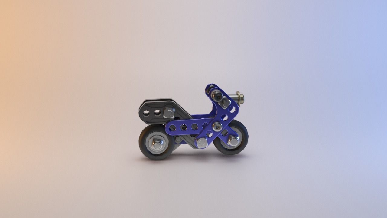 3D model Meccano - Pocket Bike Mini Moto - 16204 VR / AR / low-poly ...