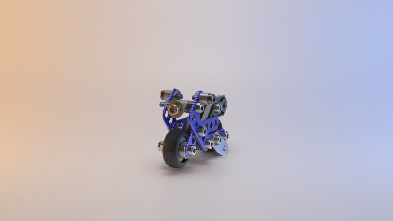 3D model Meccano - Pocket Bike Mini Moto - 16204 VR / AR / low-poly ...