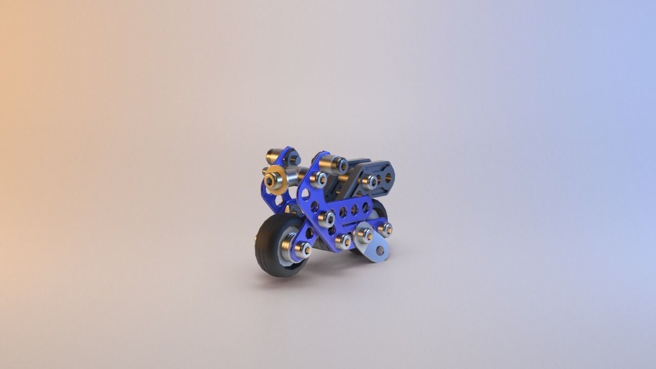 3D model Meccano - Pocket Bike Mini Moto - 16204 VR / AR / low-poly ...