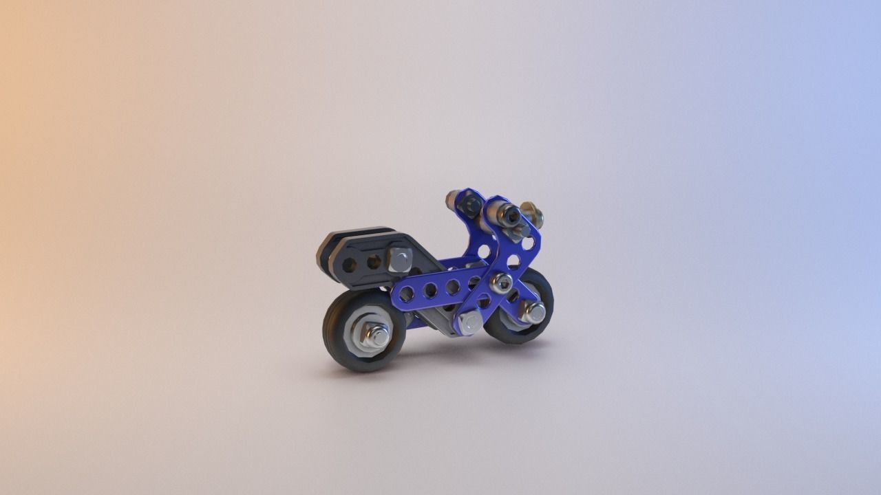 3D model Meccano - Pocket Bike Mini Moto - 16204 VR / AR / low-poly ...