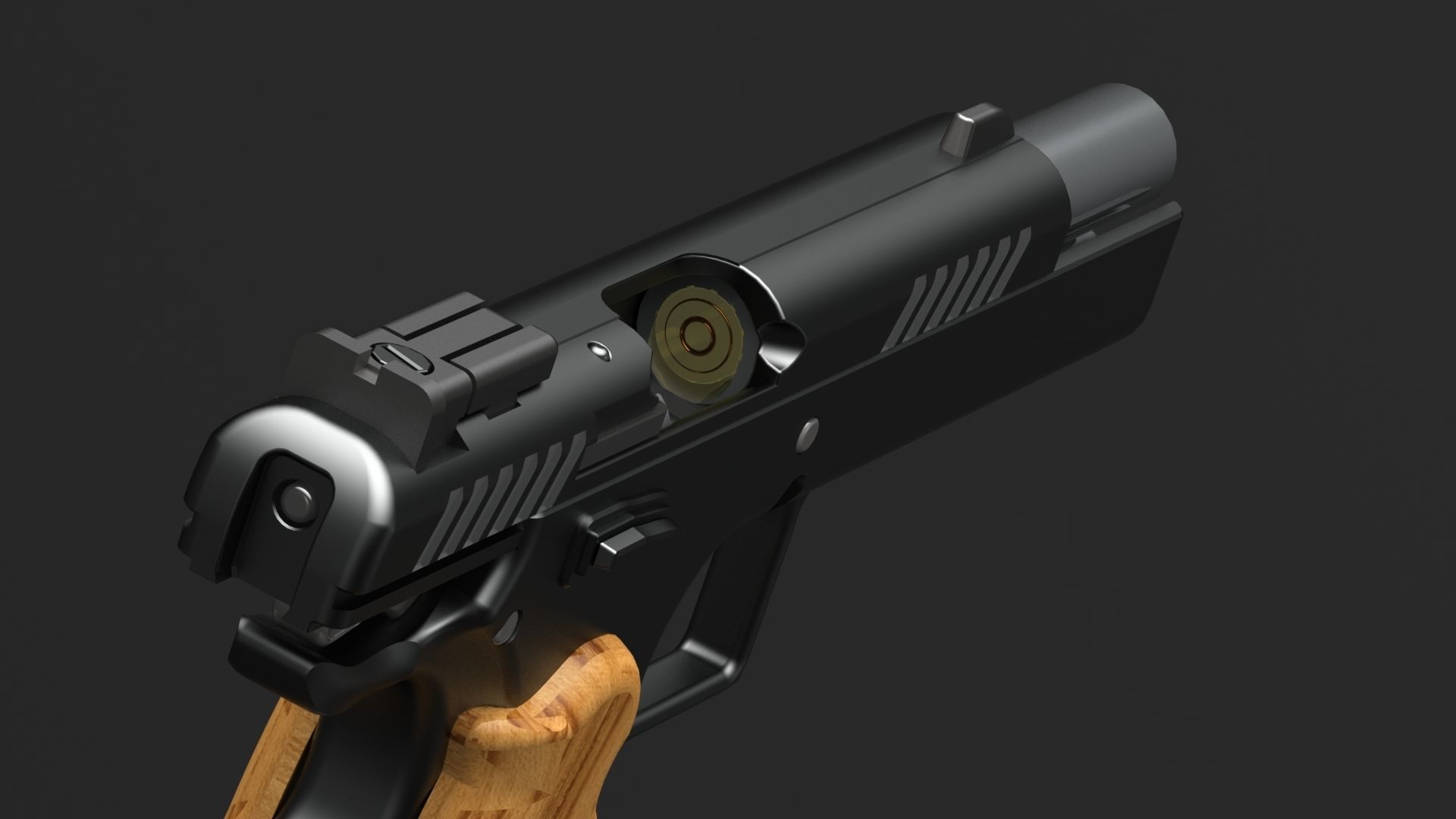 45acp Semi-Automatic Pistol 3D model | CGTrader