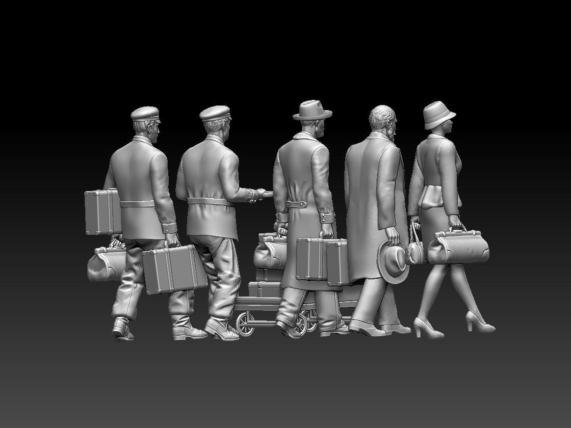 railroad passengers 3D model 3D printable | CGTrader