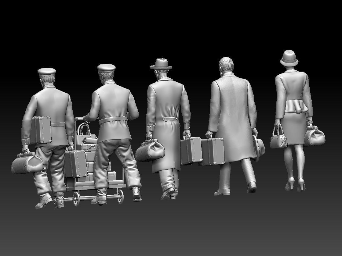 railroad passengers 3D model 3D printable | CGTrader