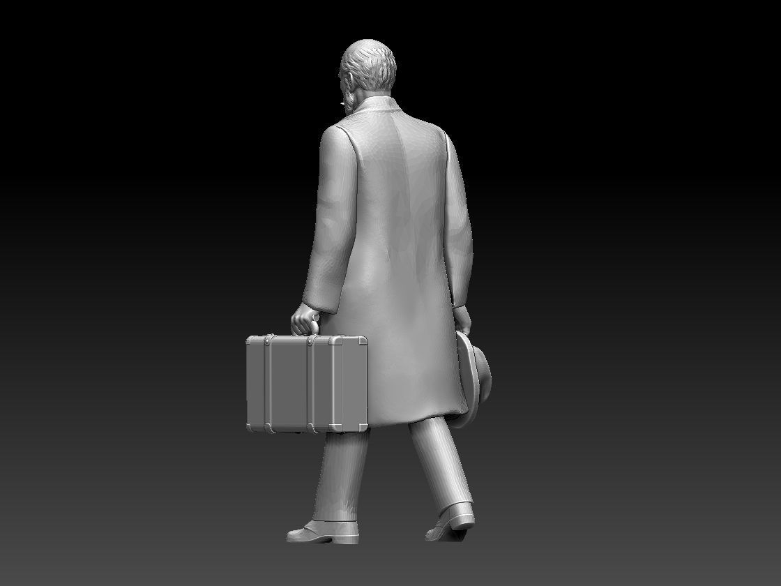 passenger man with briefcase 3D model 3D printable | CGTrader