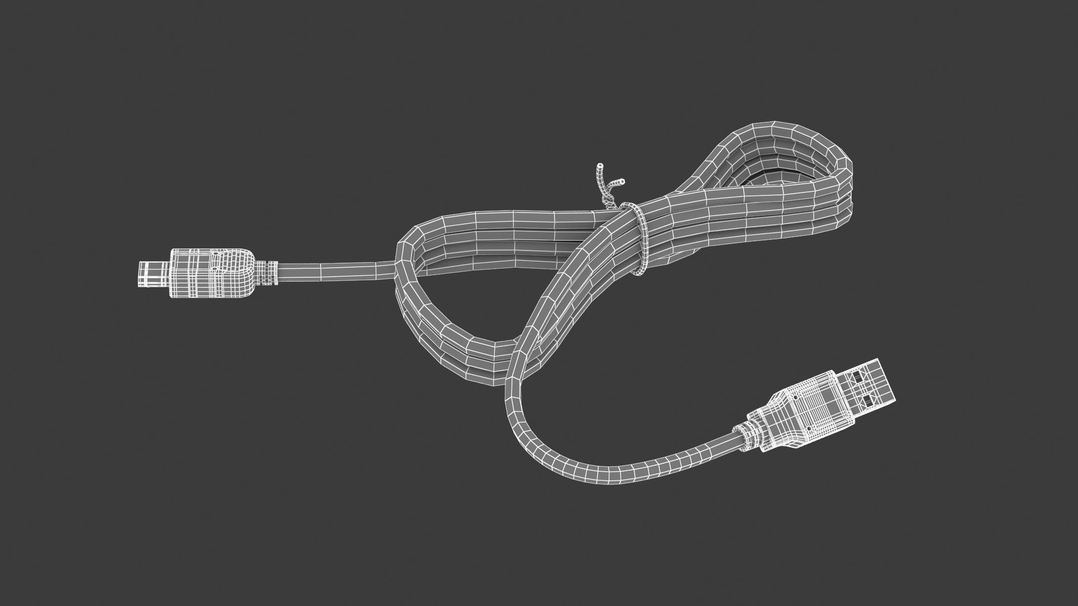 Micro USB to USB Cable 3D model | CGTrader