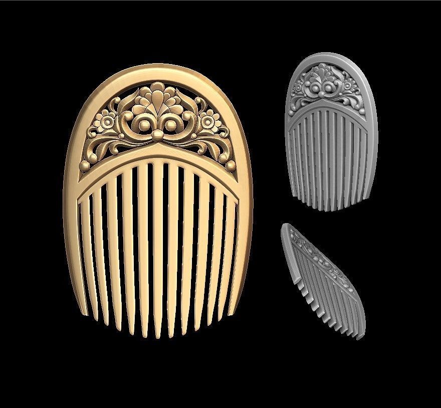 Hairbrush ornate hair comb 3D model 3D printable | CGTrader