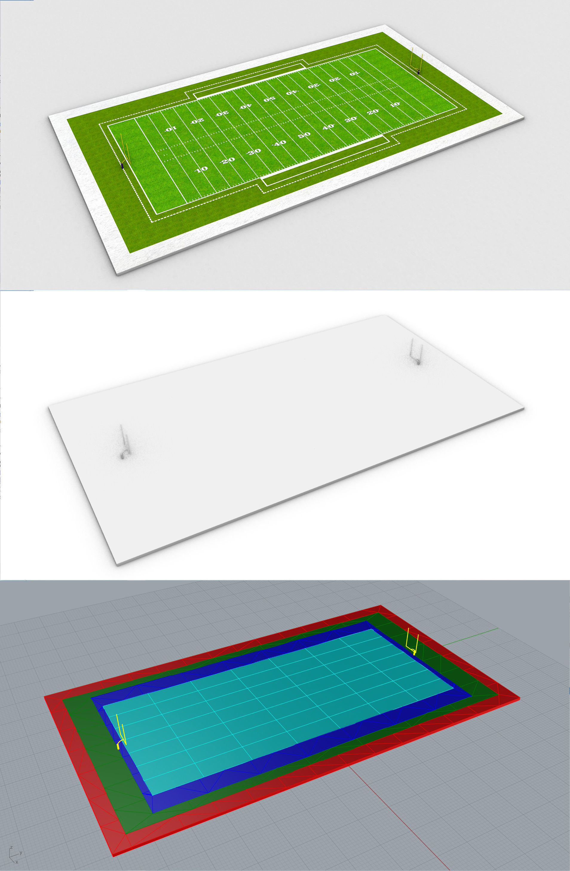 3D model American Football Field VR / AR / low-poly | CGTrader