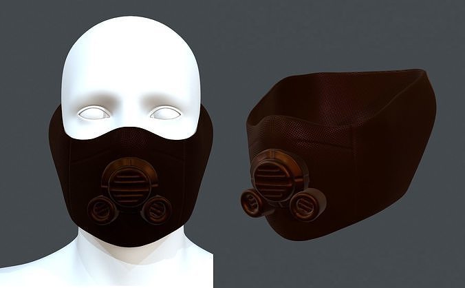 3D model Gas mask helmet 3d model scifi Low-poly VR / AR / low-poly ...