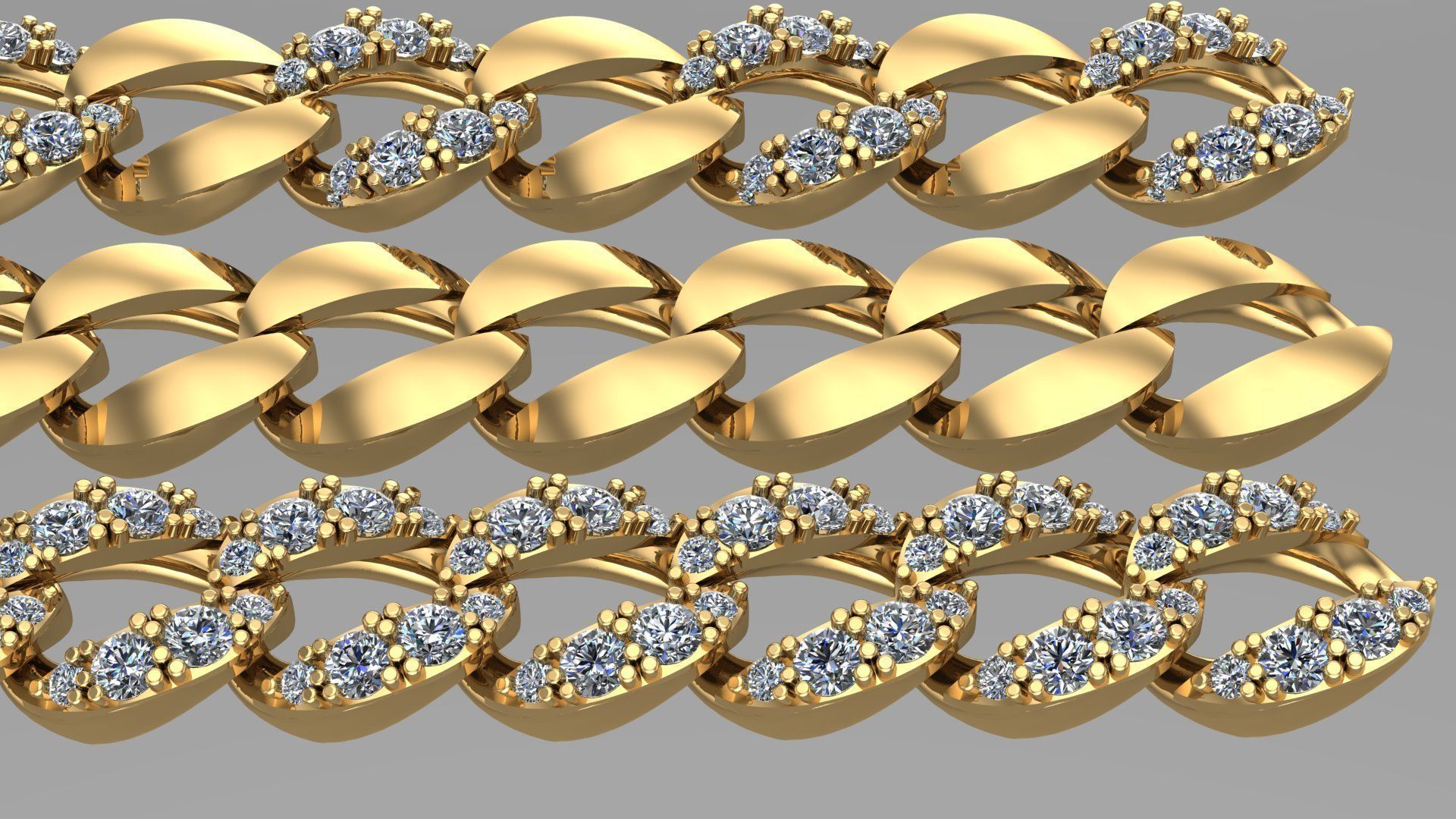 cuban chain with diamond STL 3D model | CGTrader