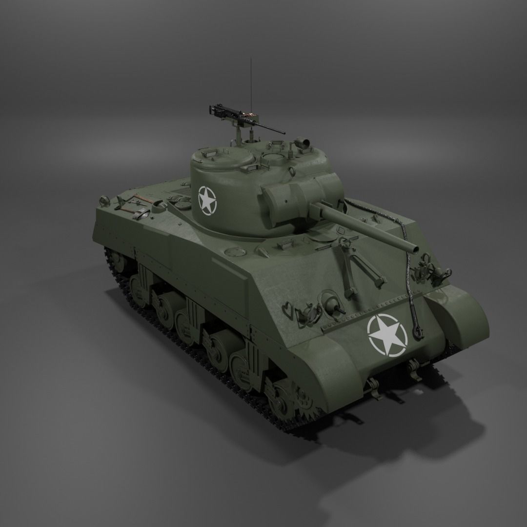 M4A2 Sherman Medium Tank free 3D model | CGTrader