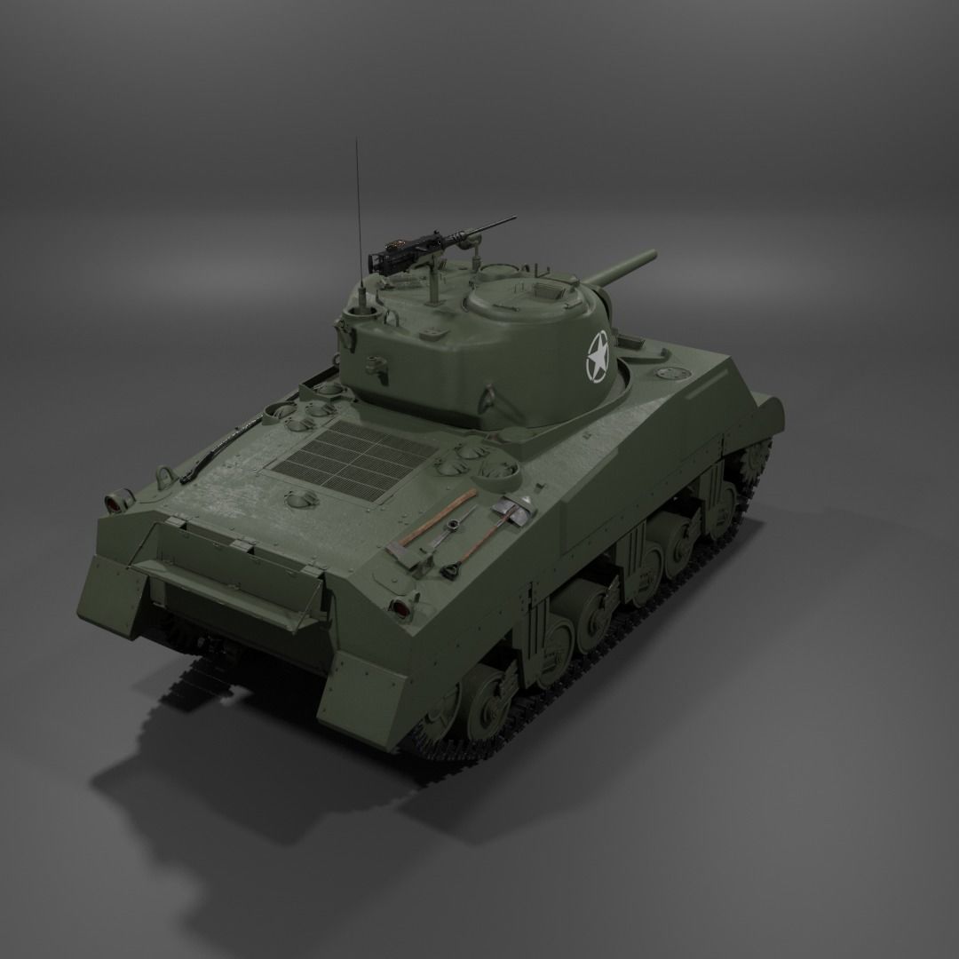 M4A2 Sherman Medium Tank free 3D model | CGTrader