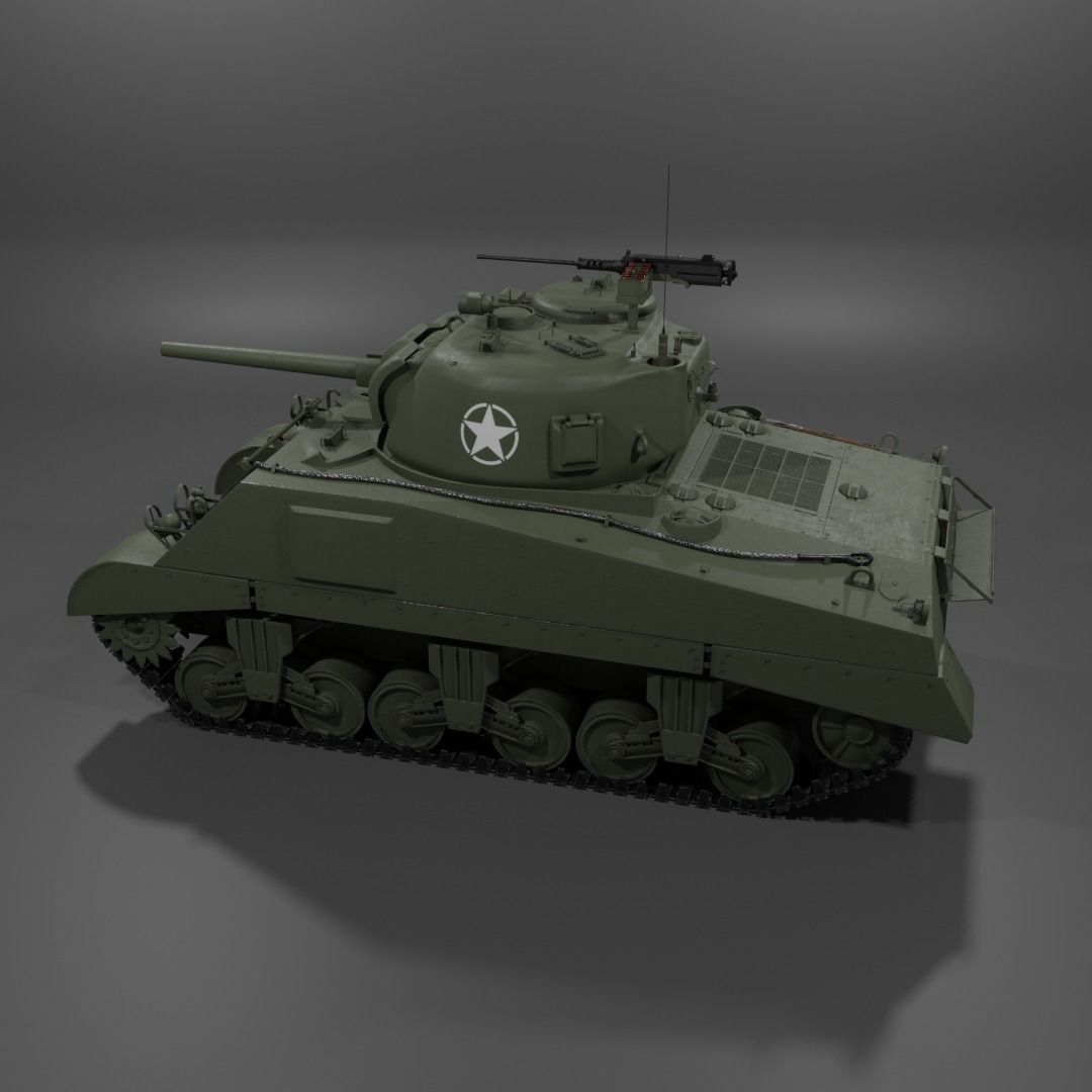 M4A2 Sherman Medium Tank free 3D model | CGTrader
