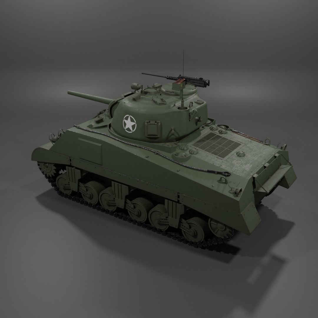 M4A2 Sherman Medium Tank free 3D model | CGTrader