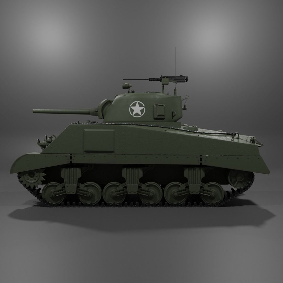 M4A2 Sherman Medium Tank free 3D model | CGTrader