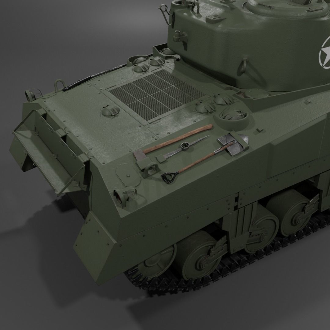 M4A2 Sherman Medium Tank free 3D model | CGTrader