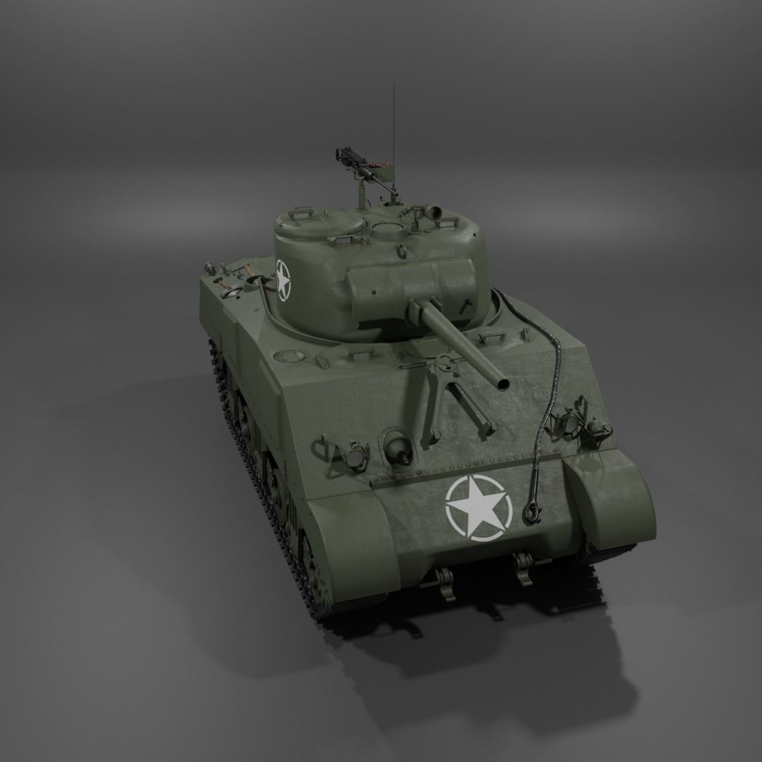 M4A2 Sherman Medium Tank free 3D model | CGTrader