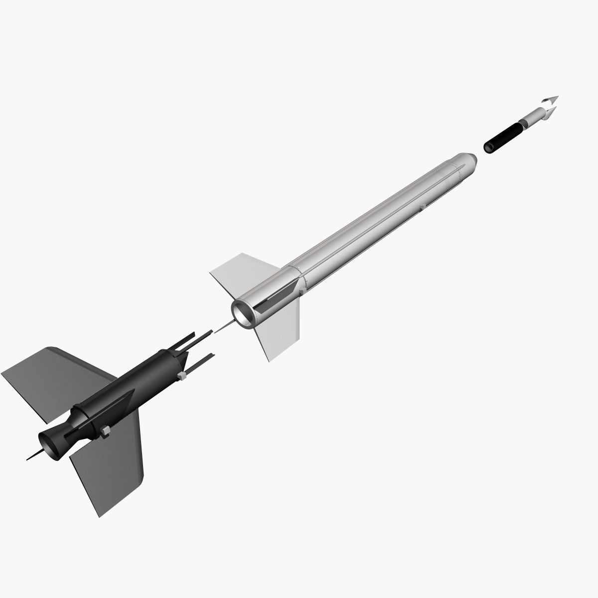 Aerobee 300A Rocket 3D model | CGTrader