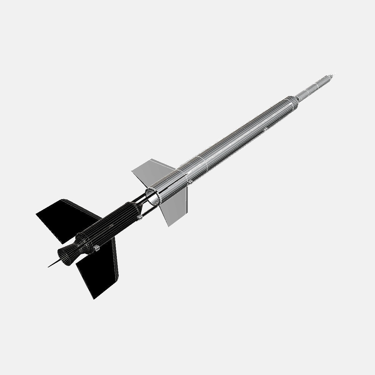 Aerobee 300A Rocket 3D model | CGTrader