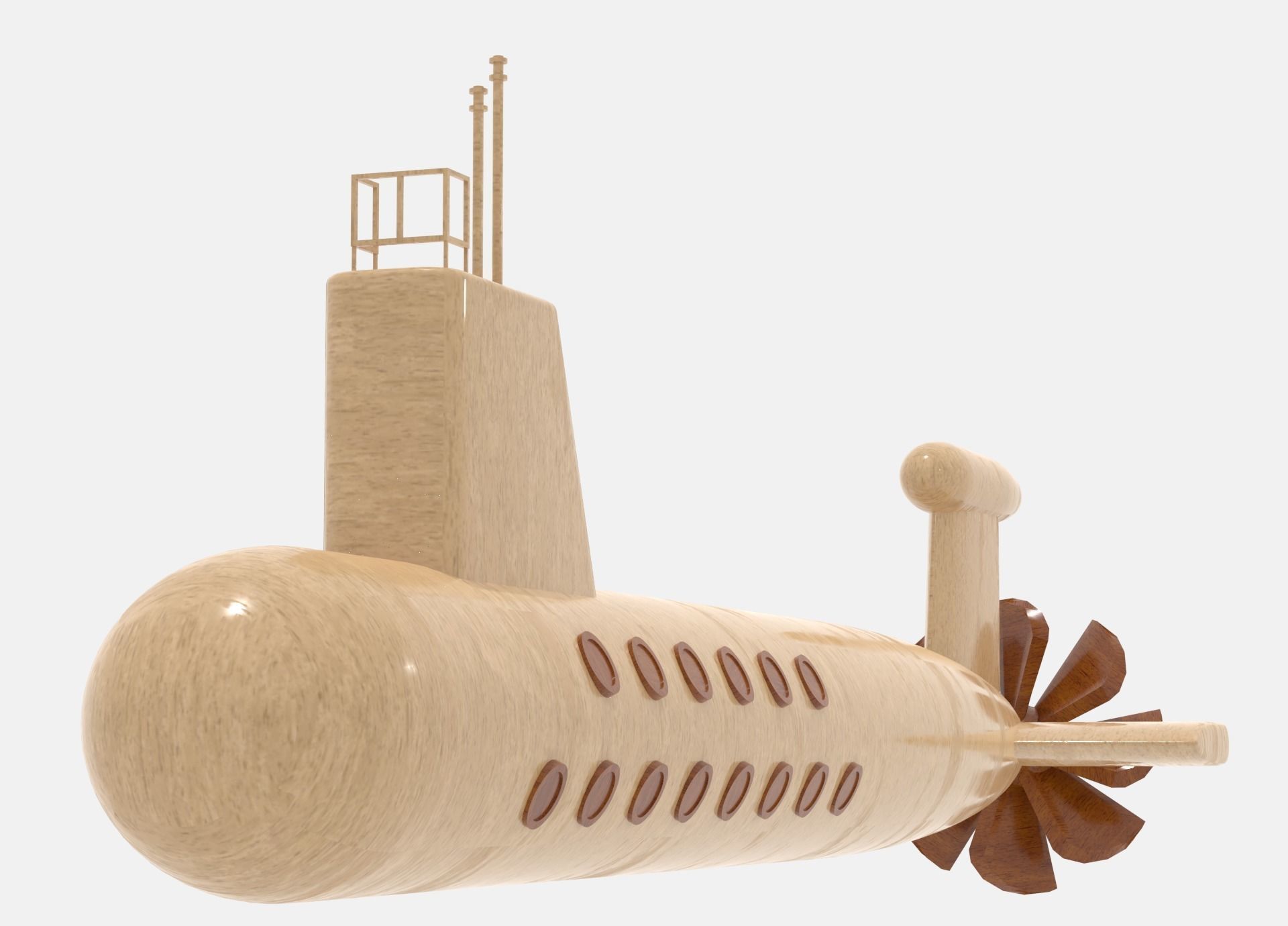 3D model Wooden Submarine VR / AR / low-poly | CGTrader