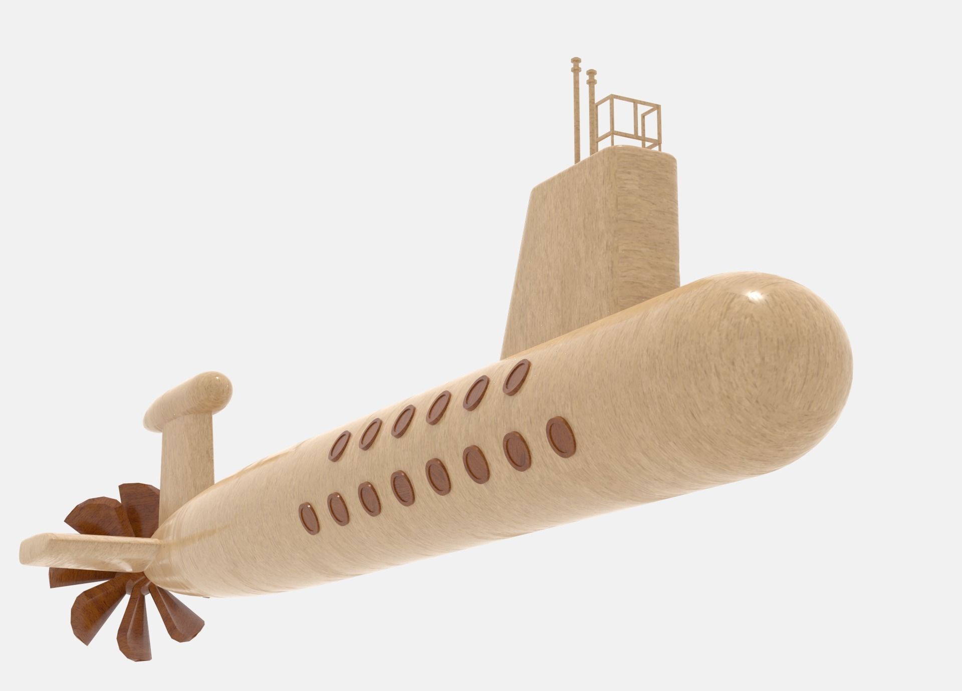 3D model Wooden Submarine VR / AR / low-poly | CGTrader