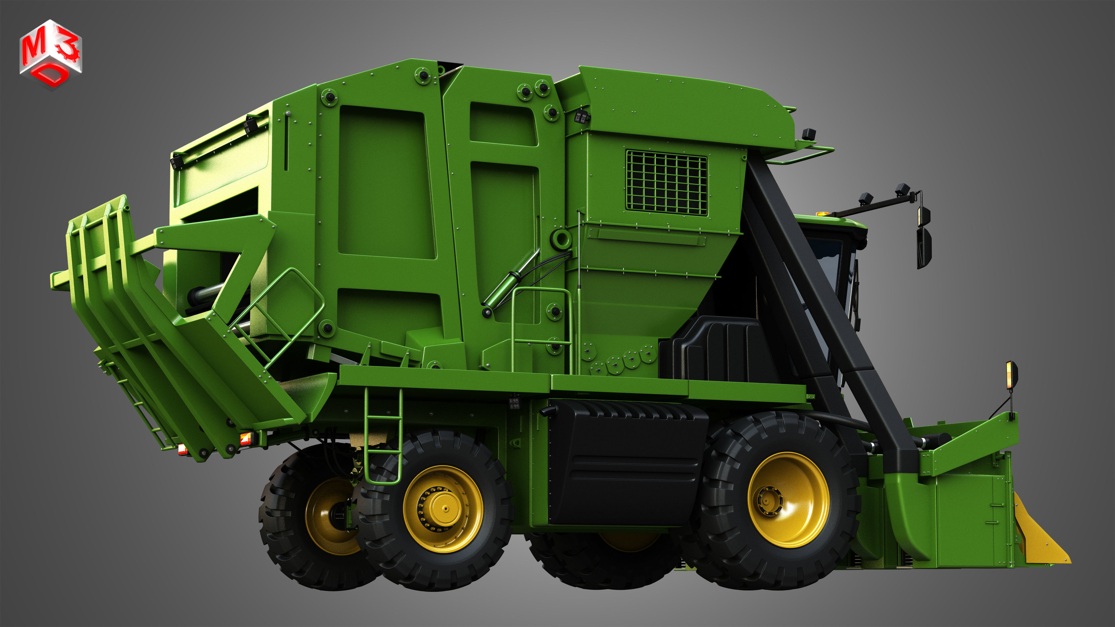 JD - 7760 Combine Harvester - Cotton Picker 3D model | CGTrader