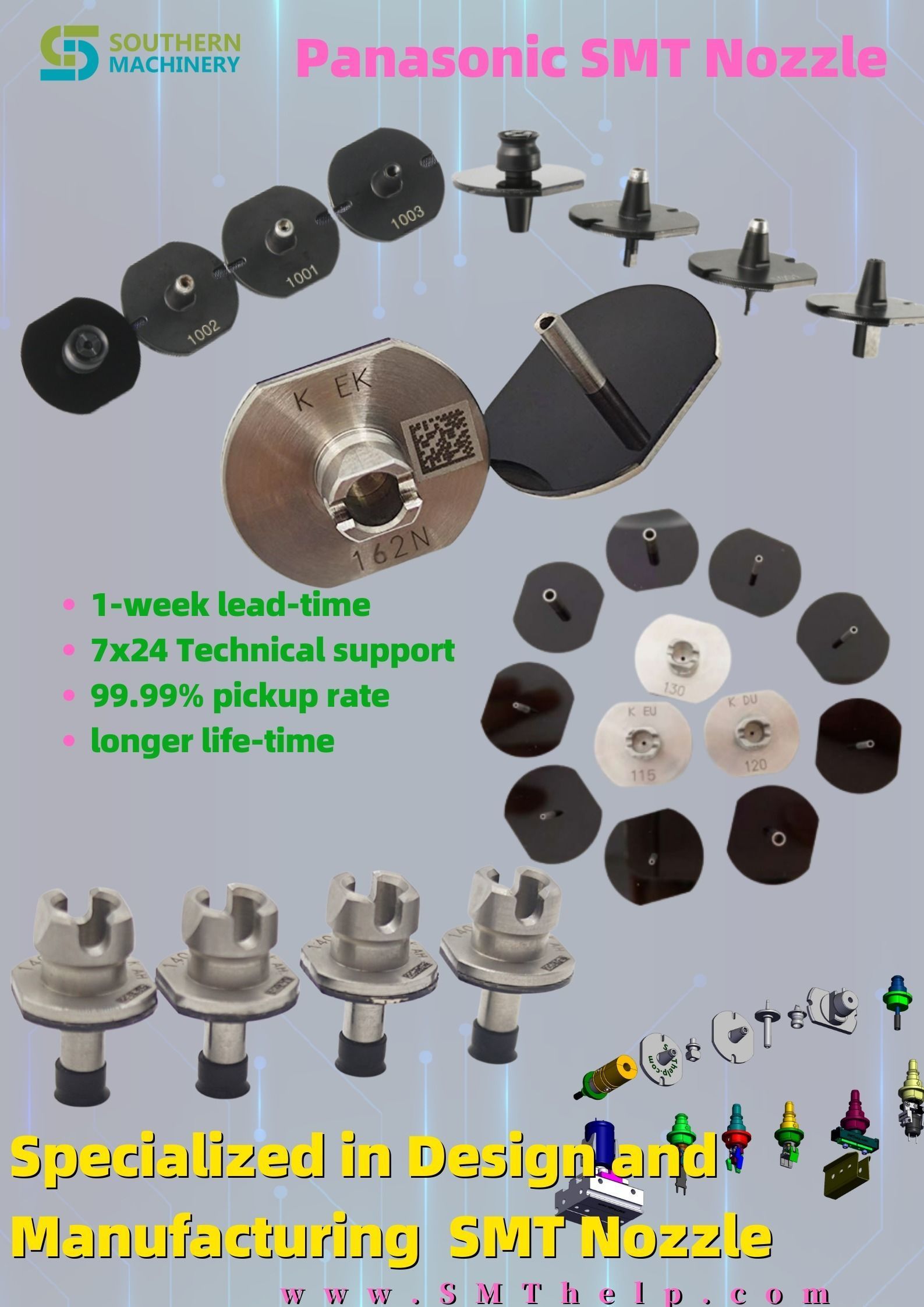 What is SMT gripper nozzle with component for PCB assembly 3D model ...