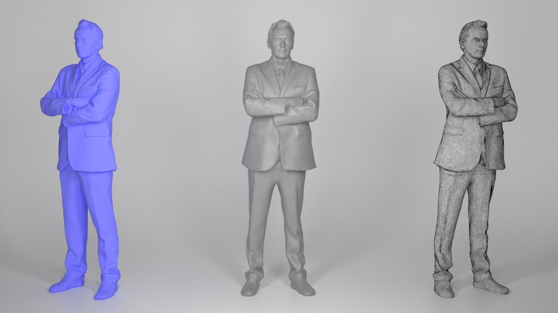 3D model Young businessman posing with crossed arms 216 VR / AR / low ...