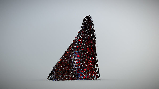 Wave walls futuristic building 3D model | CGTrader