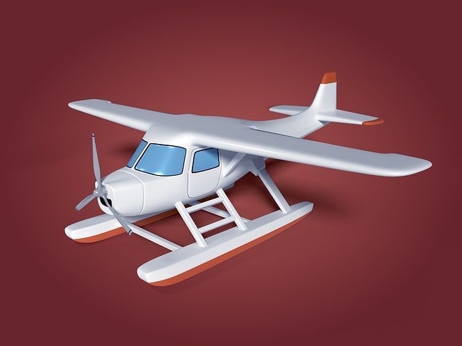 3D model Cartoon Sea Plane VR / AR / low-poly | CGTrader