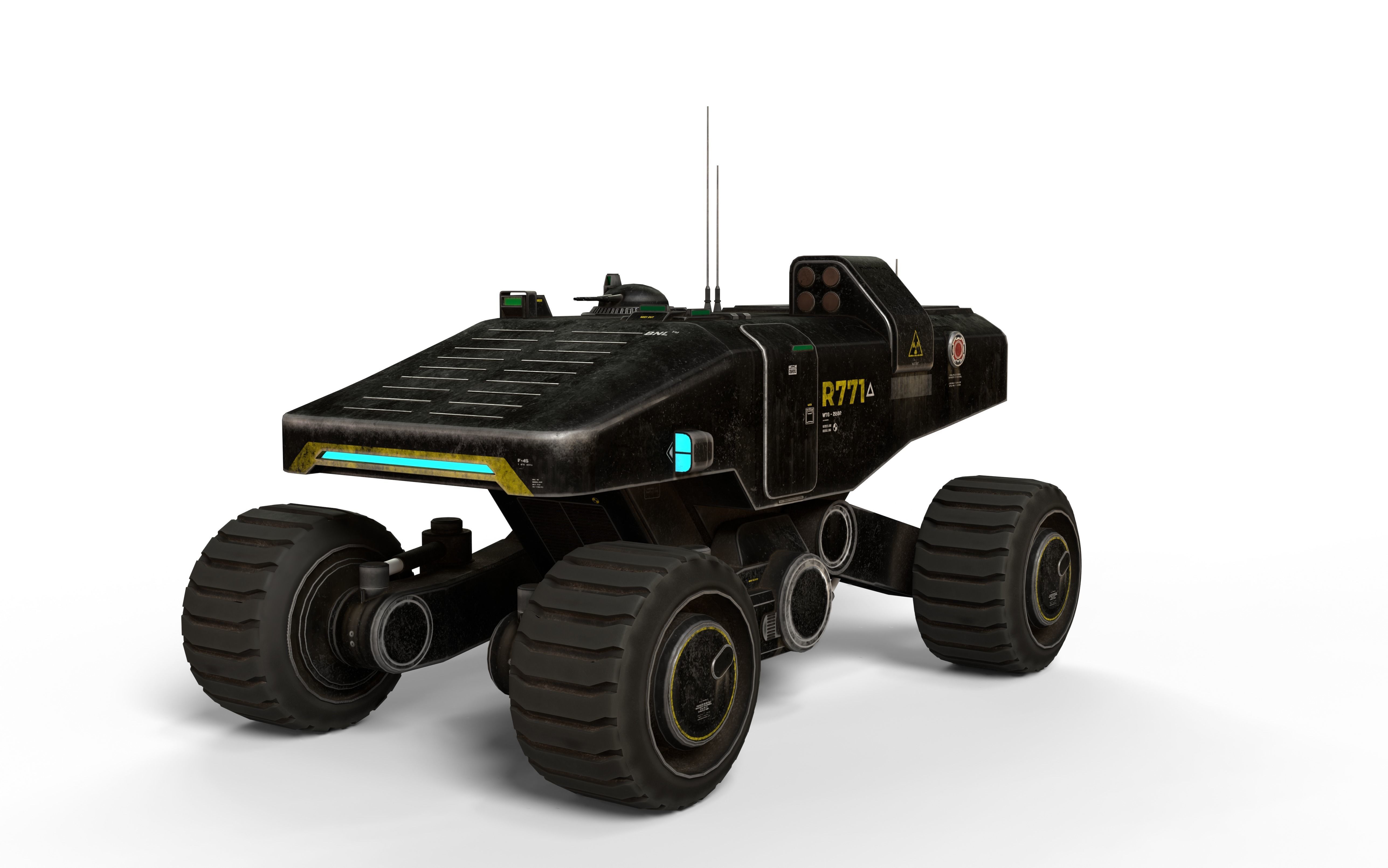 3D model Mars Rover Black Transporter Source Files Attached 8K Textures ...