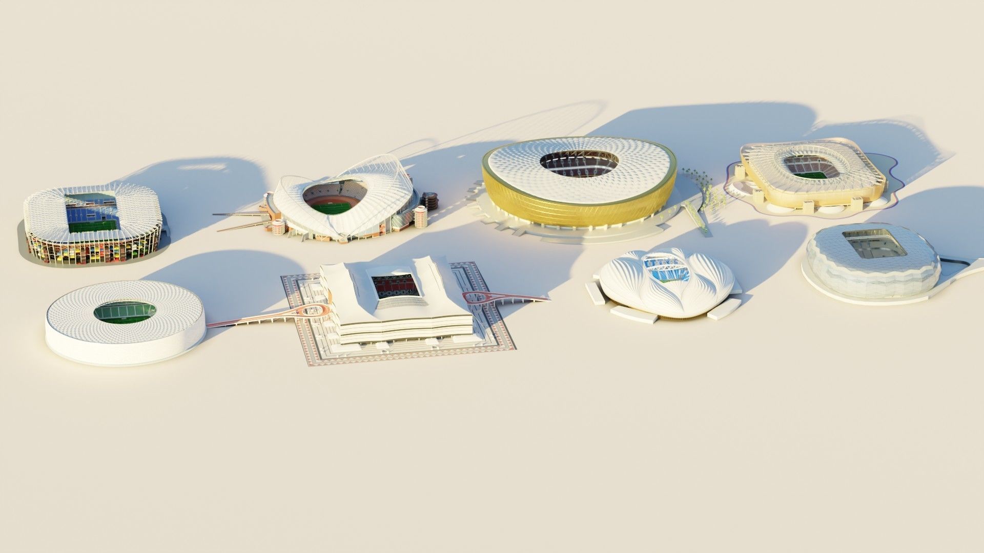 Fifa world cup 2022 qatar stadiums 3D Model Collection | CGTrader