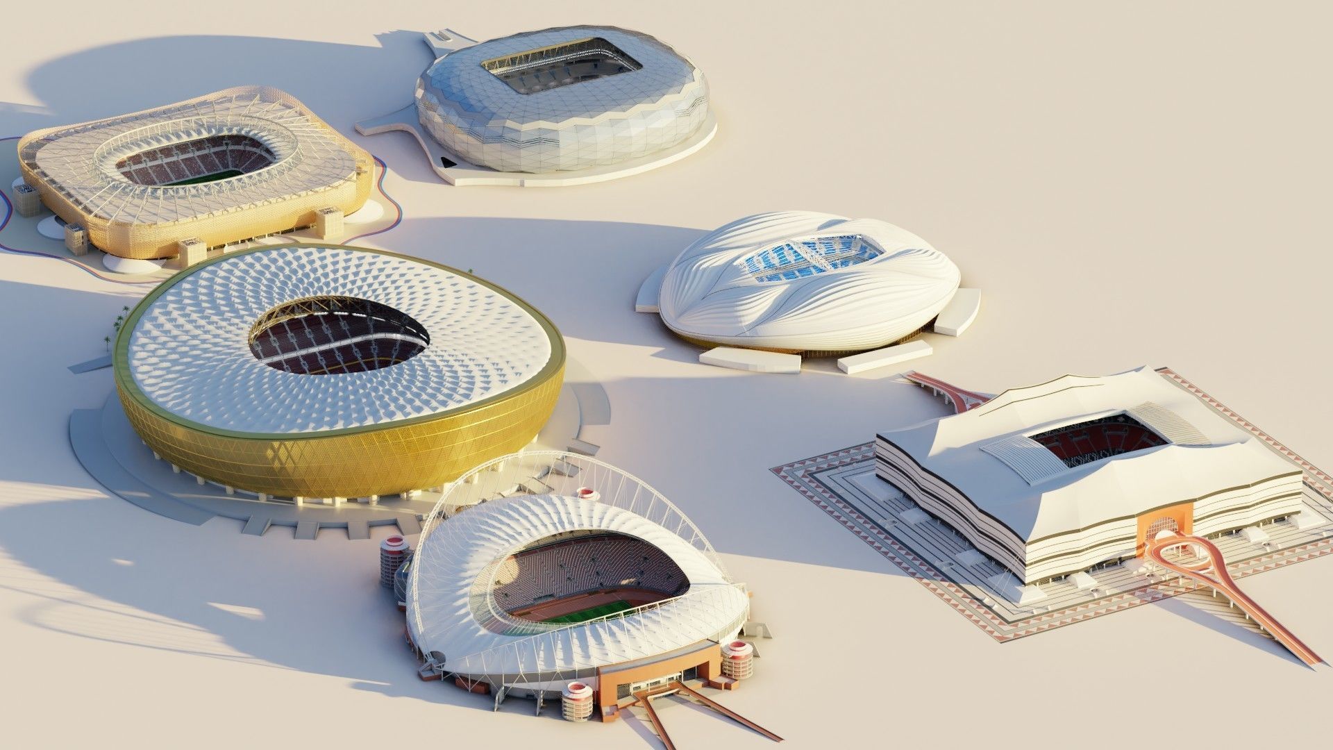 Fifa world cup 2022 qatar stadiums 3D Model Collection | CGTrader